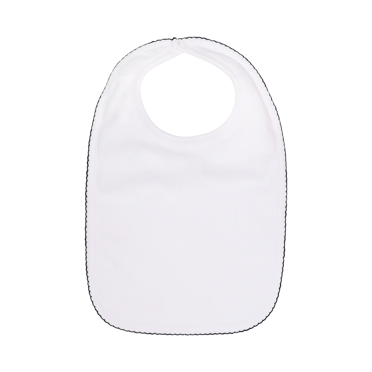 Bib in White with Navy Picot Trim - Sammy + Nat Pima Collection - Sammy ...
