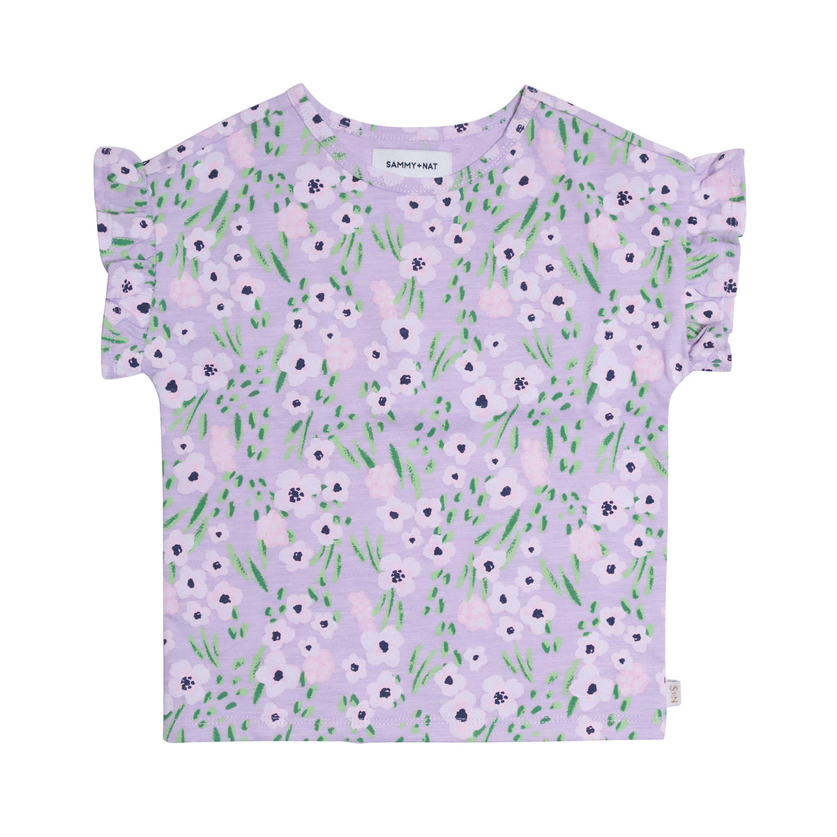 Rhea Ruffle Tee in Lavender Flowers - Sammy + Nat Play Collection ...