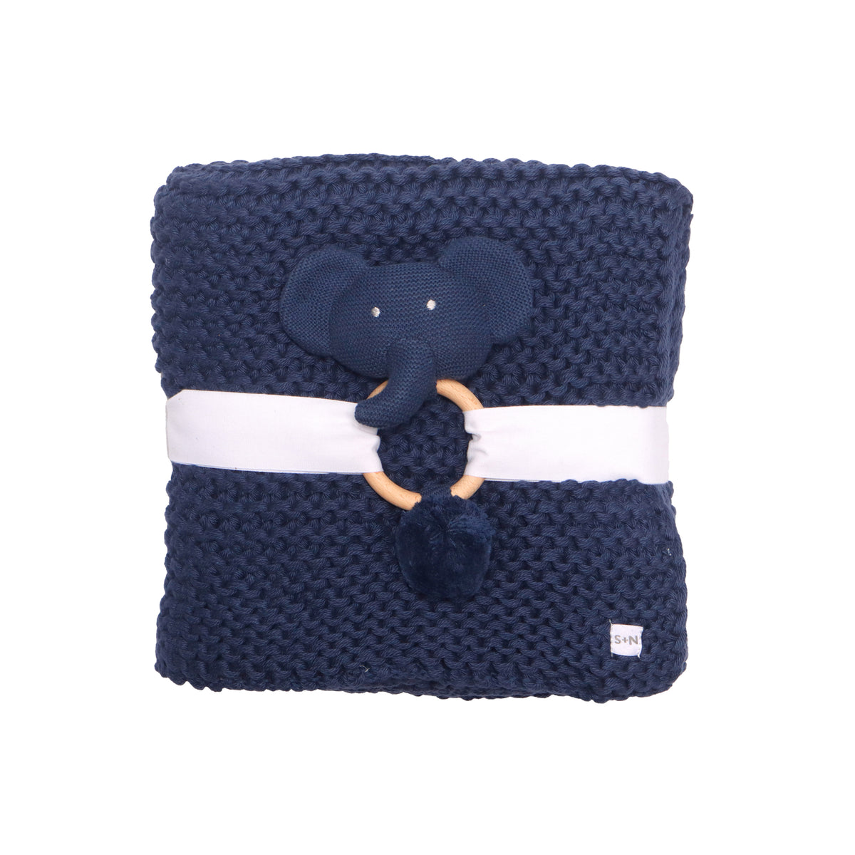 Chunky Knit Blanket + Rattle Set in Cambridge Blue - Sammy + Nat x ...